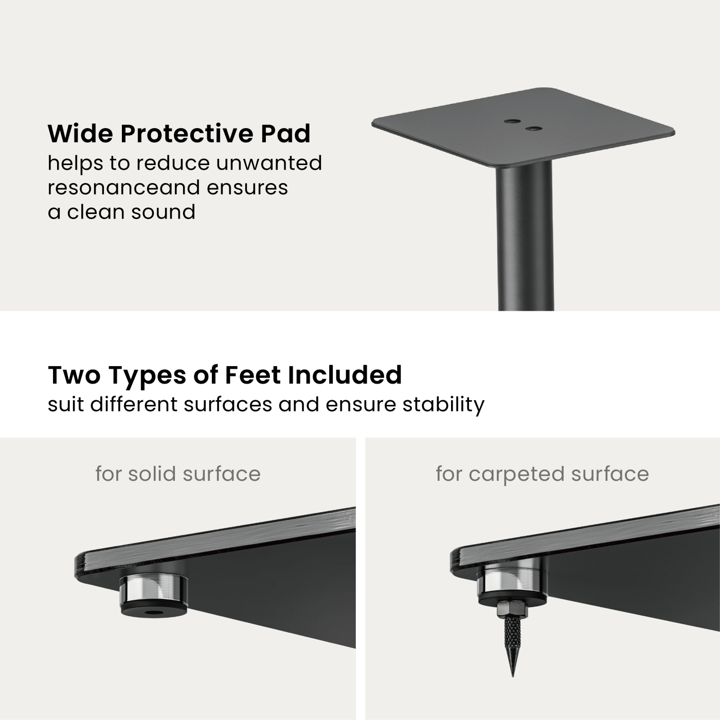 VDD Gaming Speaker Stand - Support universel pour haut-parleurs - Noir ...